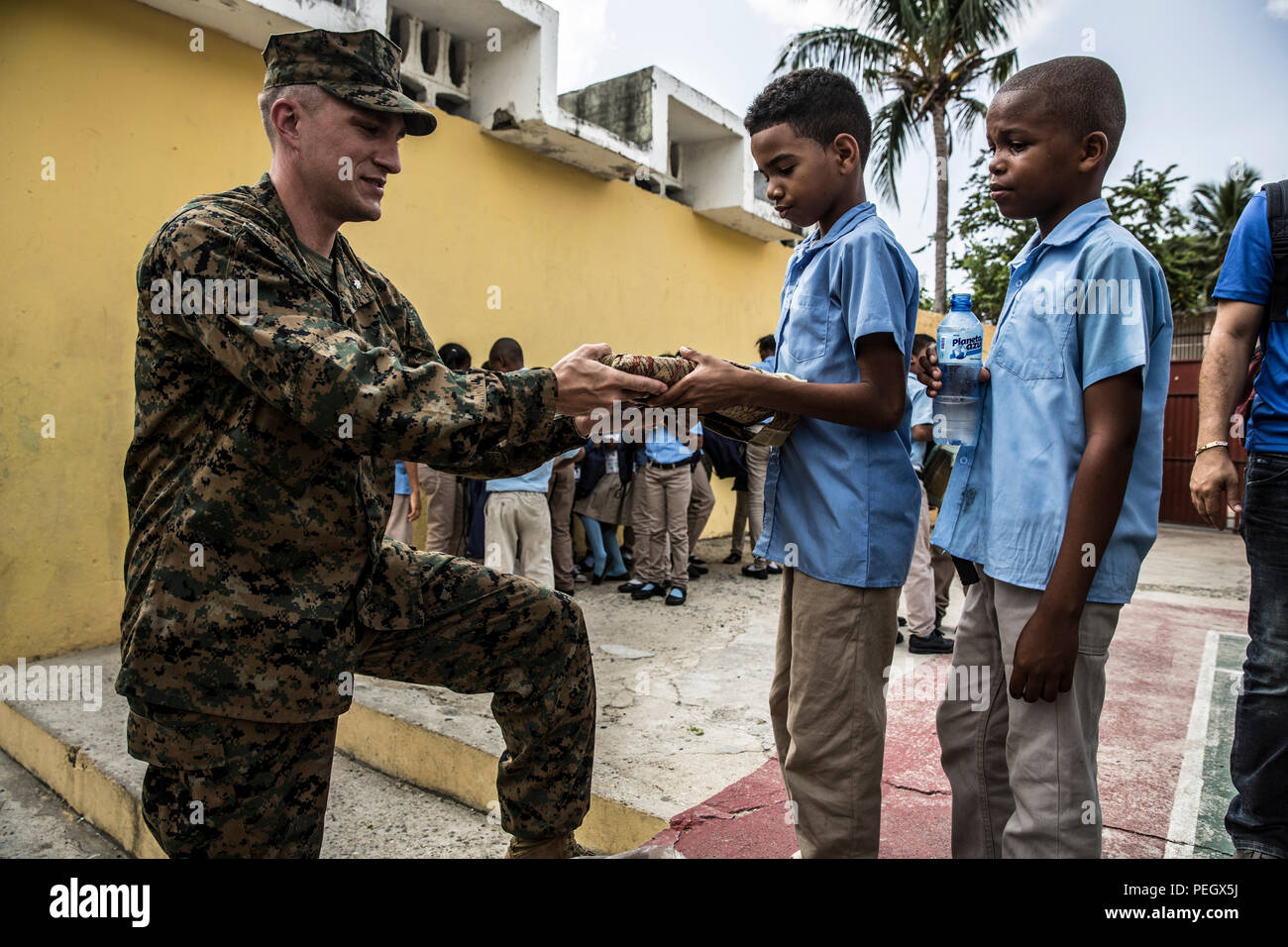 U S Marine Corps Lt Col John Lehman A Civil Affairs Officer
