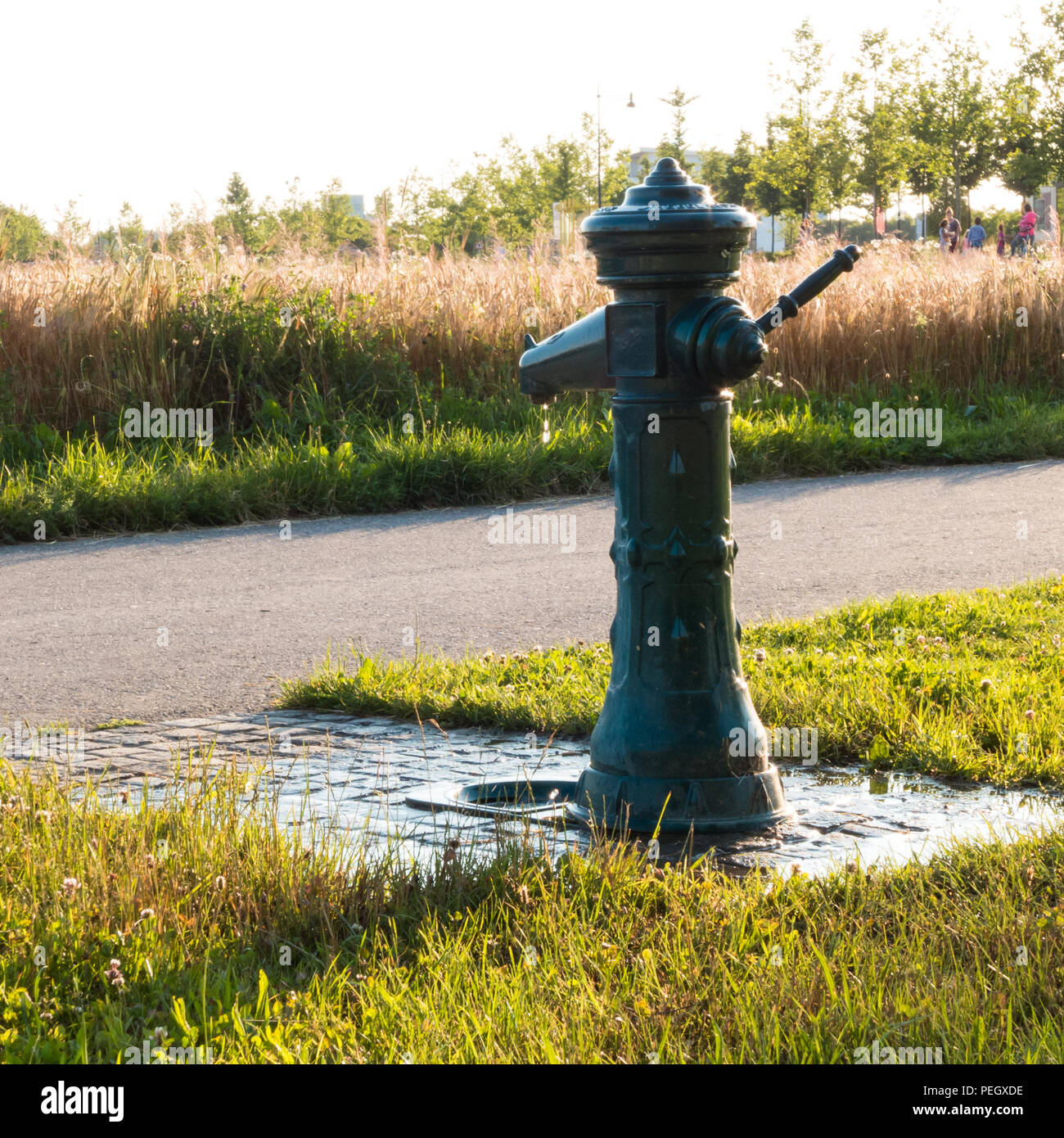 A drinking fountain, also called a water fountain or bubbler, it is ...
