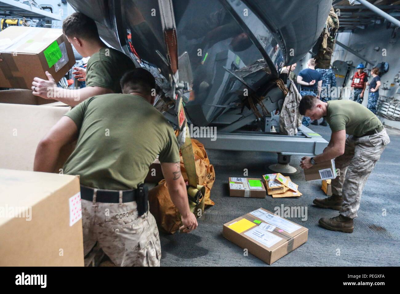 GULF OF ADEN (Aug. 22, 2015) U.S. Marines with Combat Logistics ...