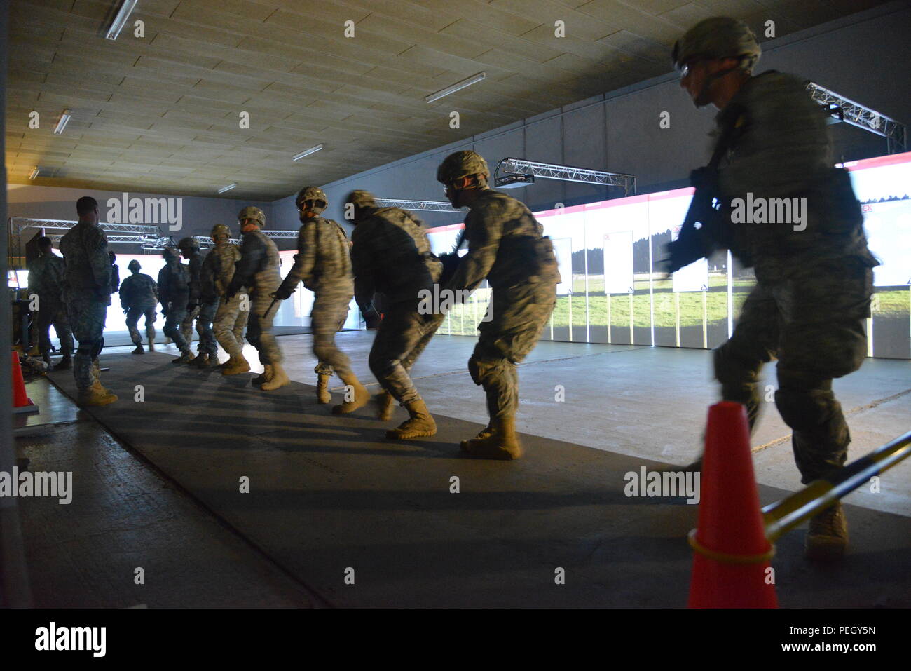 U.S. Soldiers assigned to 127th Airborne Engineer Battalion train ...