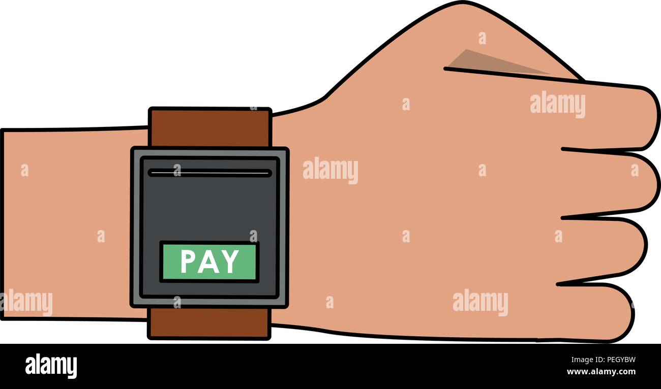 Customer pay smartwatch Stock Vector Images - Alamy