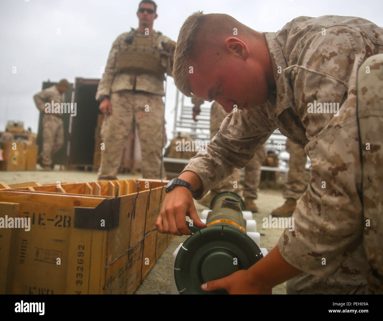 An anti-tank missileman with Combined Anti-Armor Team (CAAT) Red within ...