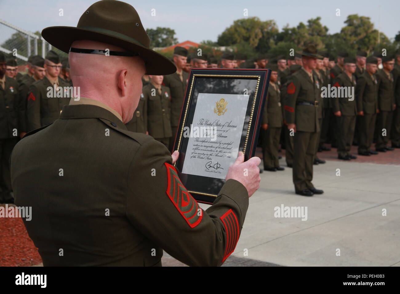 U.S. Marine 1st Sgt. David L. Watts, first sergeant, Alpha Company ...