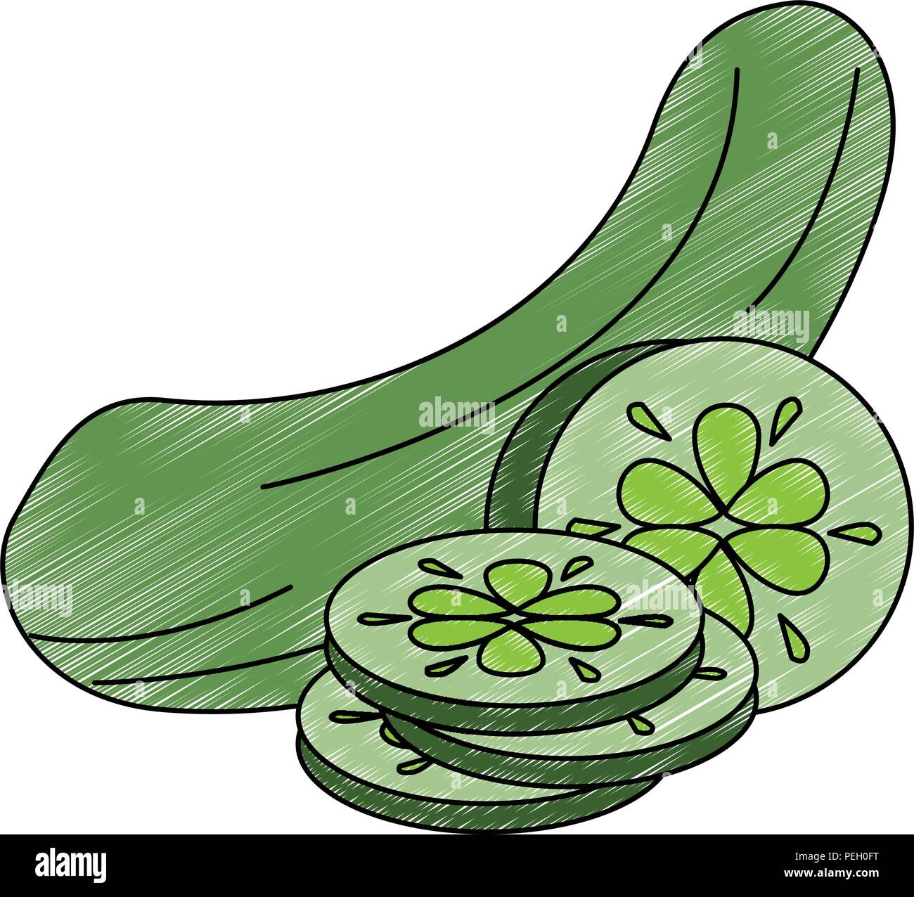 Draw cucumber vegetable nutrition hi-res stock photography and images ...