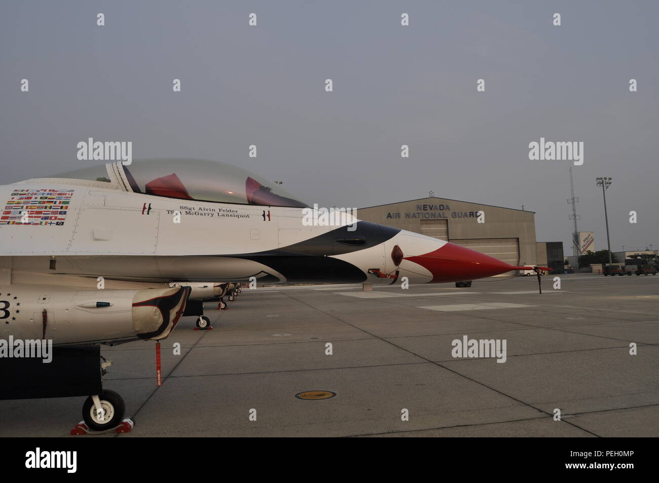 The United States Air Force Thunderbird demonstration team park on the ...