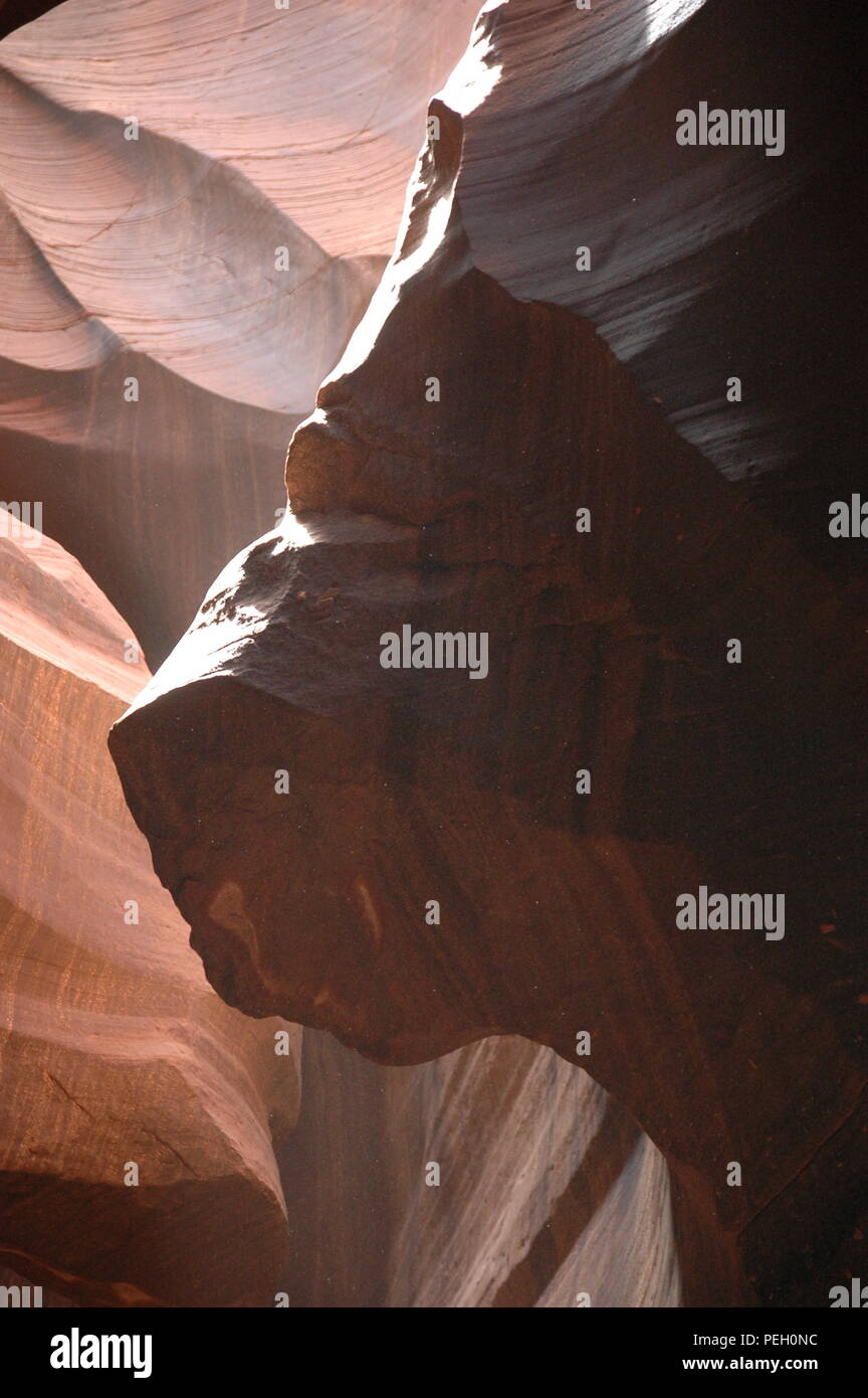 Native face form in Antelope canyon Stock Photo - Alamy