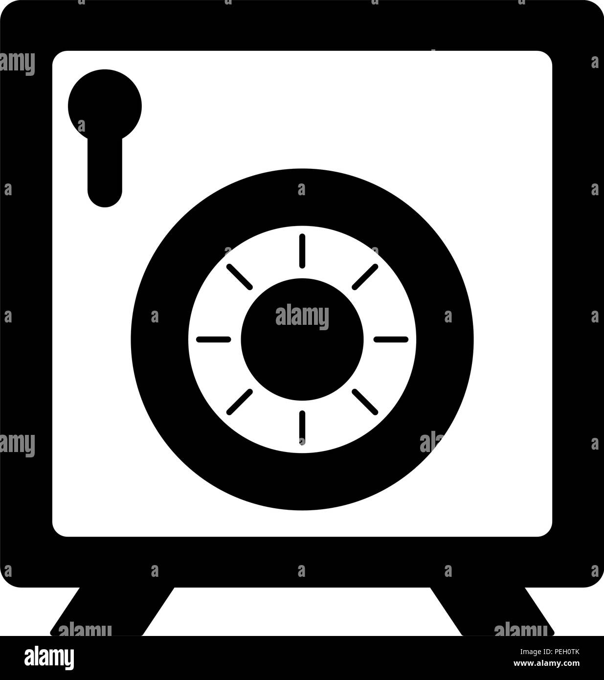 Strongbox security money symbol in black and white Stock Vector Image ...