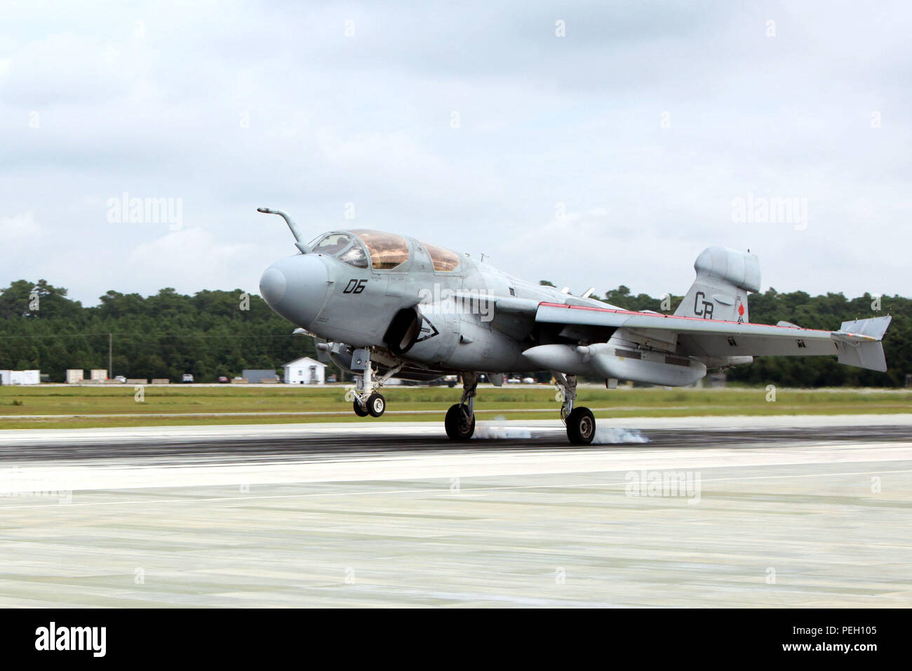 An EA-6B Prowler lands for a “touch and go” takeoff during Marine ...