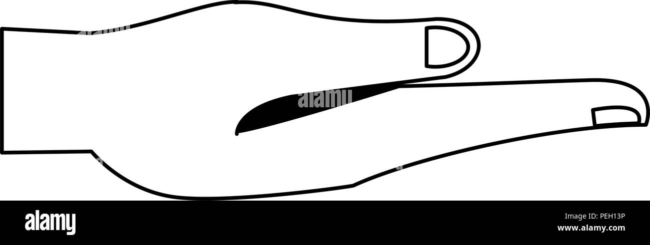 Hand palm open in black and white Stock Vector Image & Art - Alamy