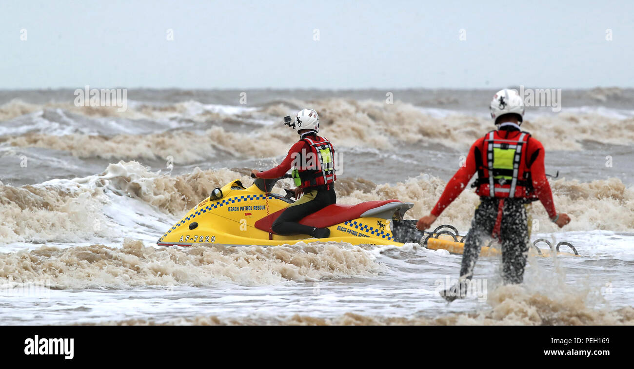 Blackpool lifeguards during a beach safety training session at North ...