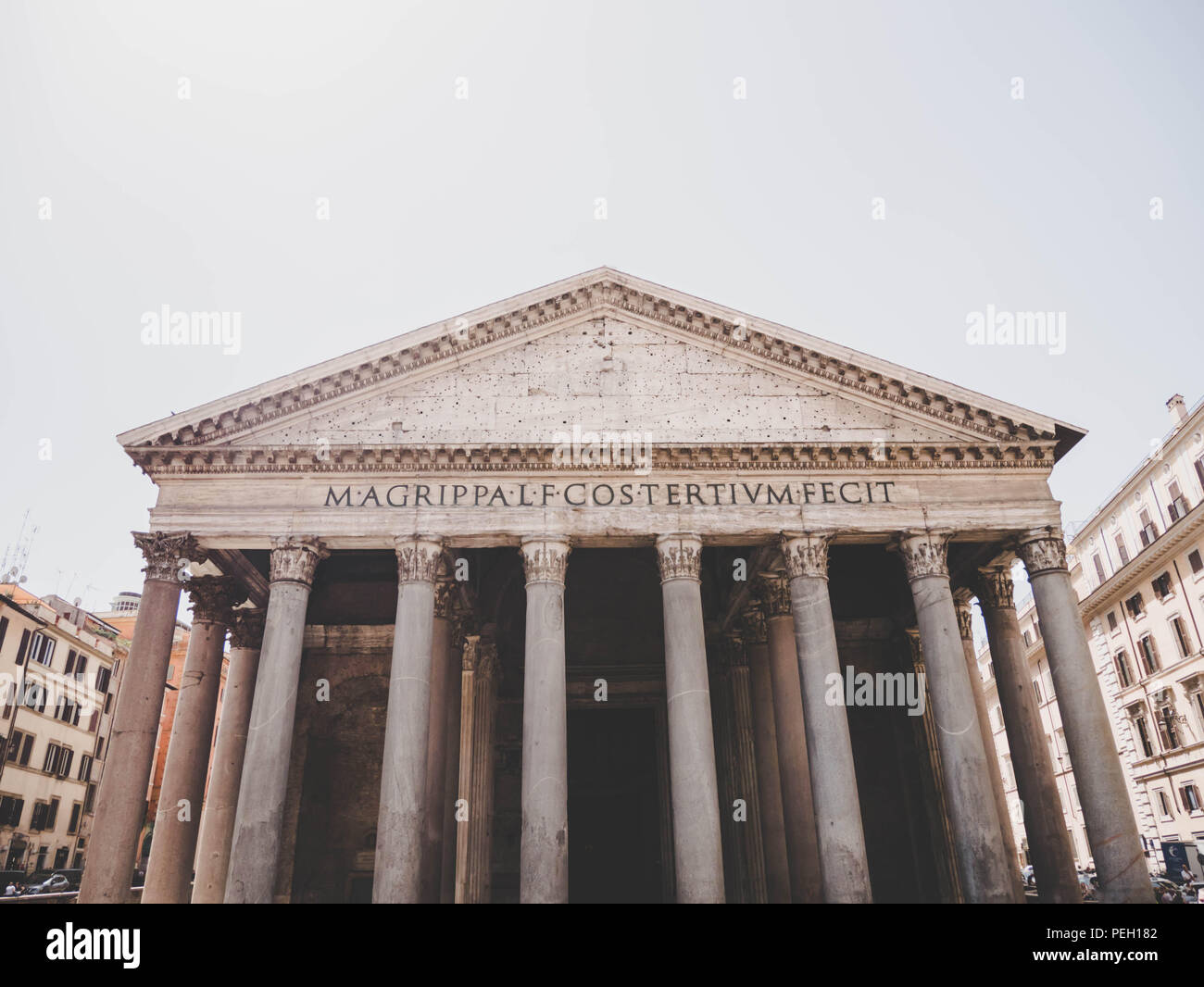 Pantheon basilica in centre of Rome, Italy. It's a former Roman temple ...