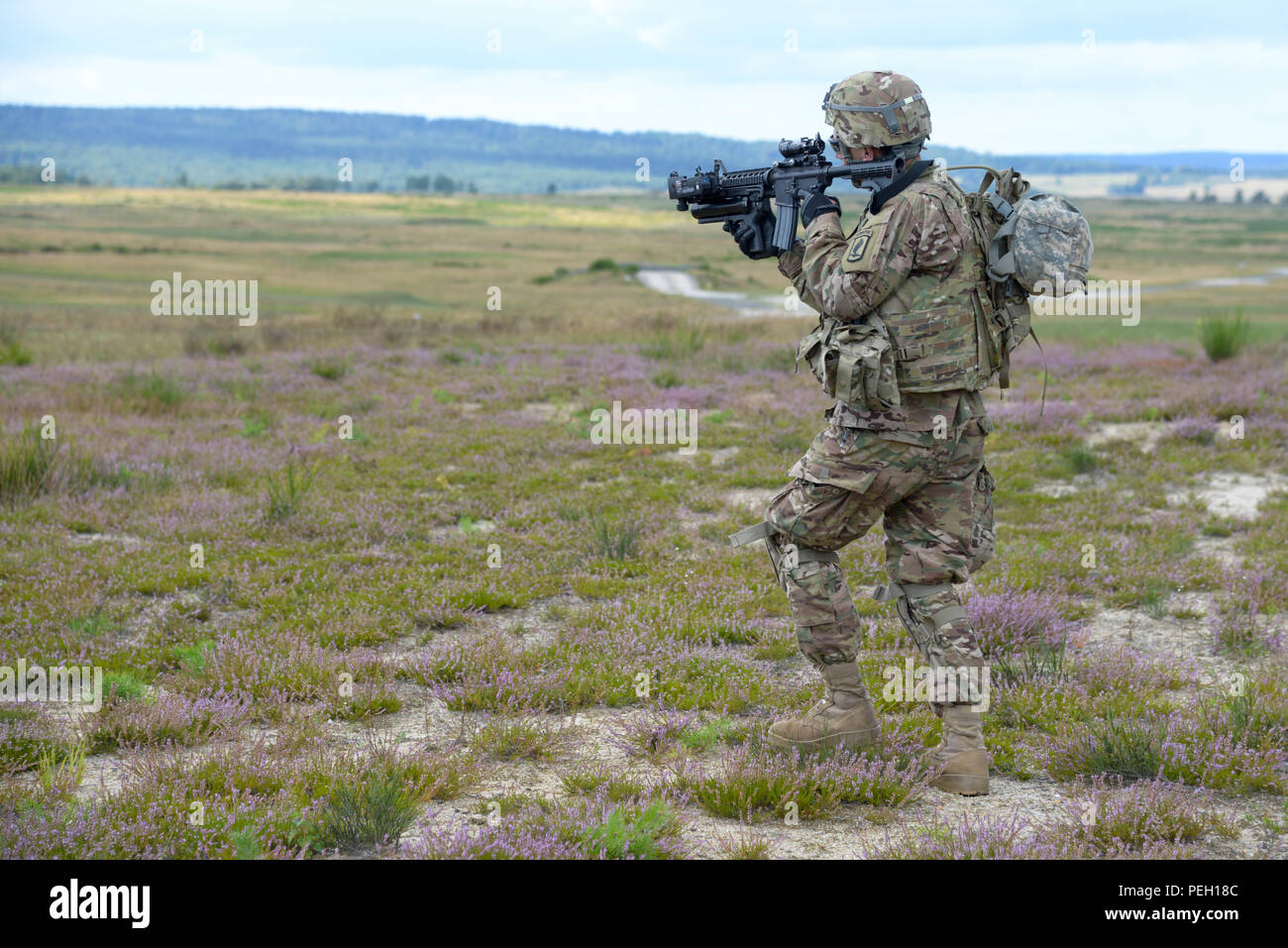 A U.S. Army paratrooper, assigned to Legion Company, 1st Battalion ...