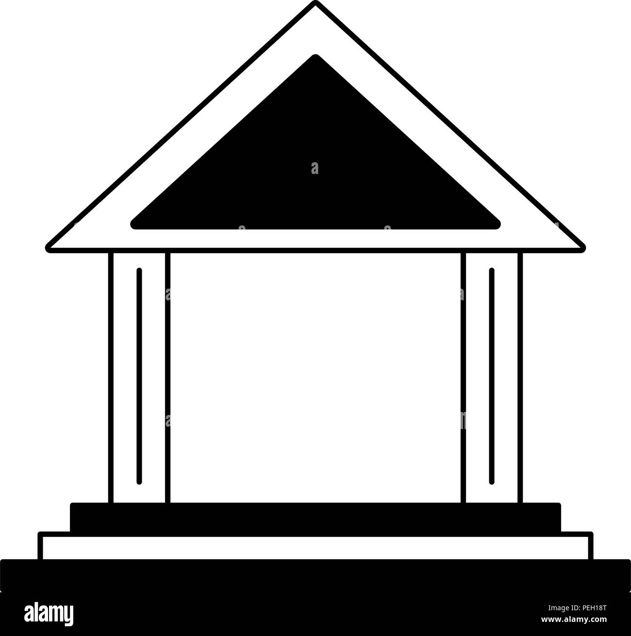 Bank building symbol in black and white Stock Vector Image & Art - Alamy