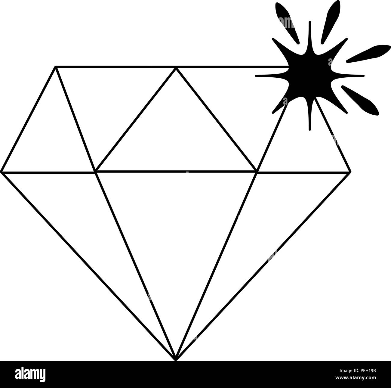 Luxury diamond symbol in black and white Stock Vector Image & Art - Alamy