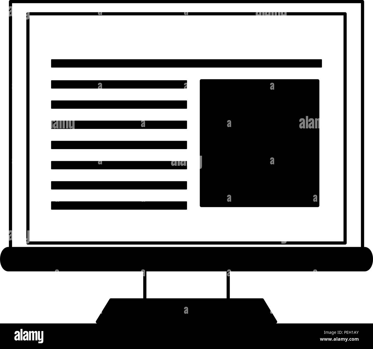 Computer screen technology in black and white Stock Vector Image & Art ...