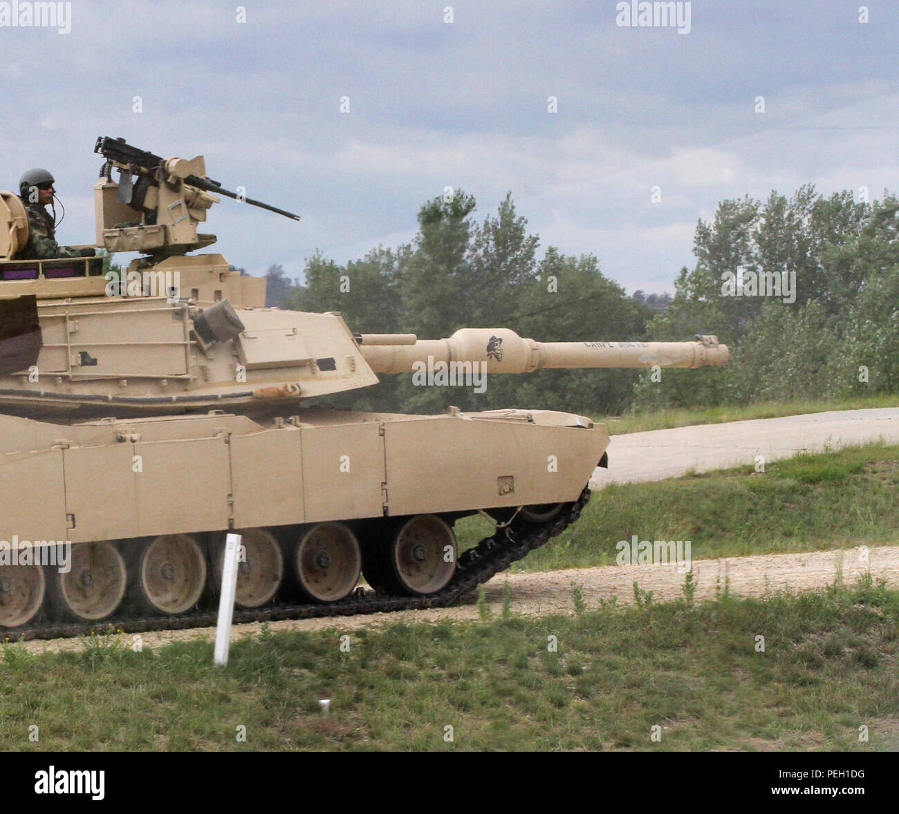 An M1A2 Abrams Main Battle Tank assigned to the 1st Infantry Division ...