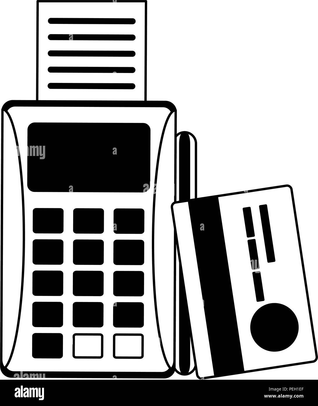 Dataphone and credit card in black and white Stock Vector Image & Art ...