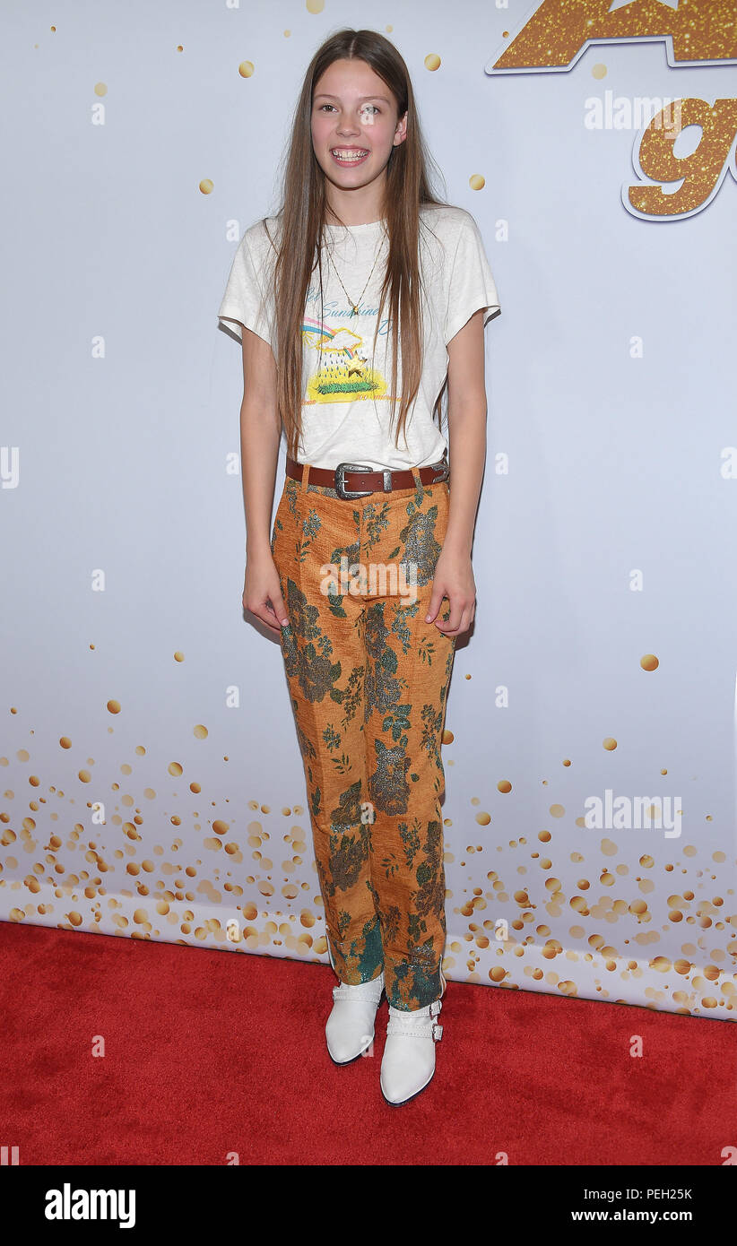 Hollywood, California, USA. 14th Aug, 2018. Courtney Hadwin arrives for ...