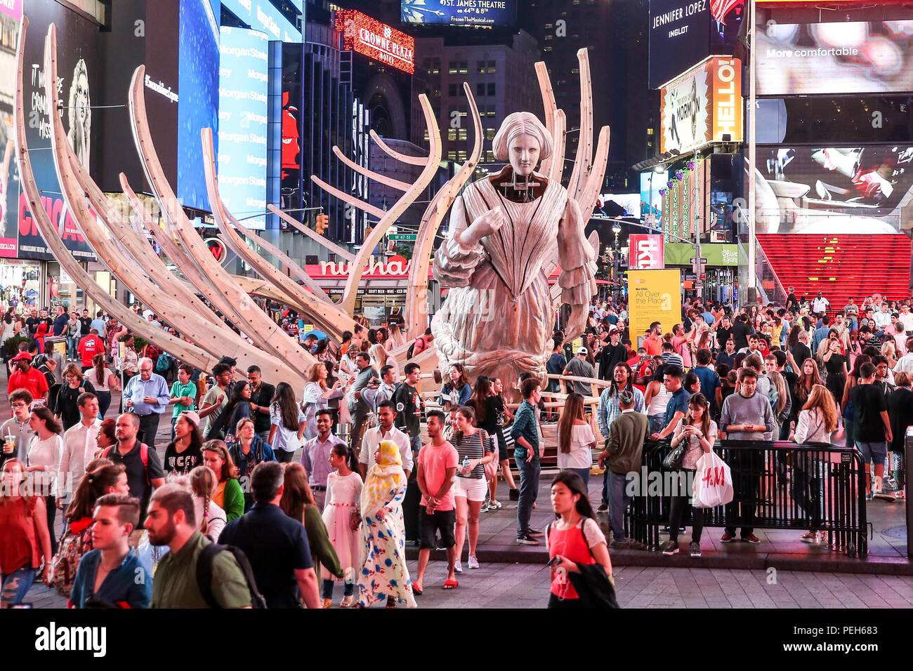 New York, NEW YORK, USA. 14th Aug, 2018. Mel Chin's 'Unmoored' is a ...