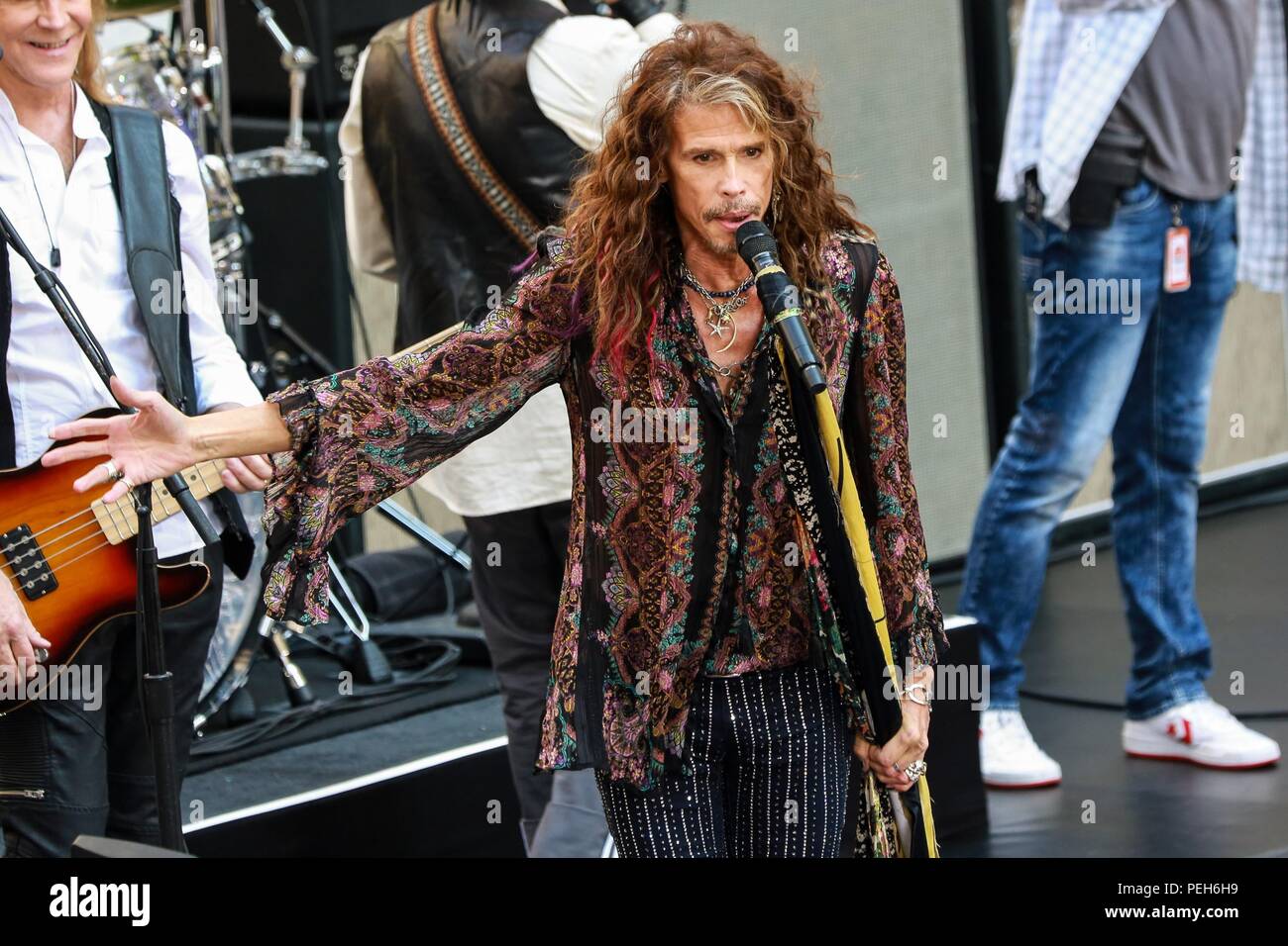 New York, NY, USA. 15th Aug, 2018. Steven Tyler on stage for AEROSMITH ...