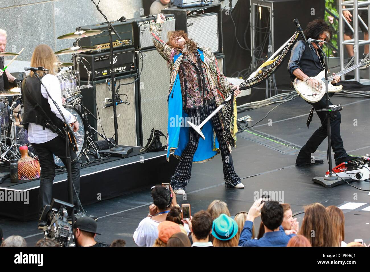 New York, NY, USA. 15th Aug, 2018. Steven Tyler on stage for AEROSMITH ...