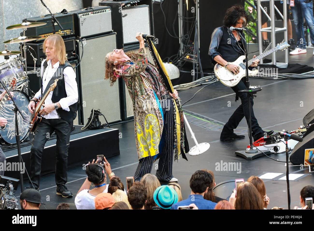 New York, NY, USA. 15th Aug, 2018. Steven Tyler on stage for AEROSMITH ...