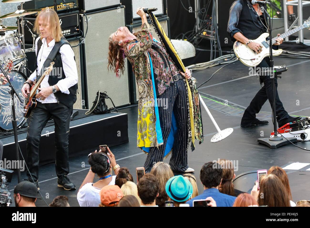 New York, NY, USA. 15th Aug, 2018. Steven Tyler on stage for AEROSMITH ...