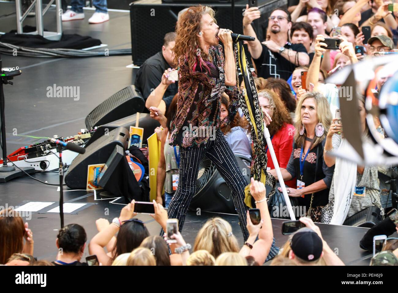New York, NY, USA. 15th Aug, 2018. Steven Tyler on stage for AEROSMITH ...