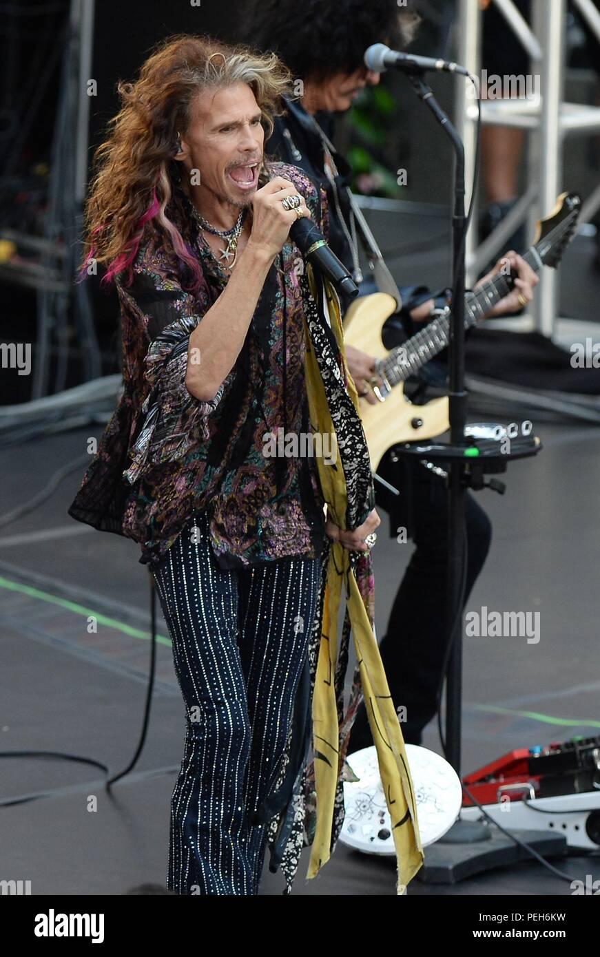 New York, NY, USA. 15th Aug, 2018. Steven Tyler, Aerosmith on stage for ...