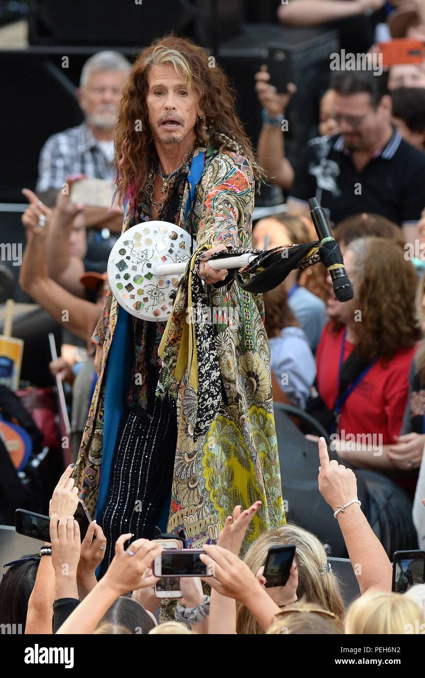 New York, NY, USA. 15th Aug, 2018. Steven Tyler, Aerosmith on stage for ...