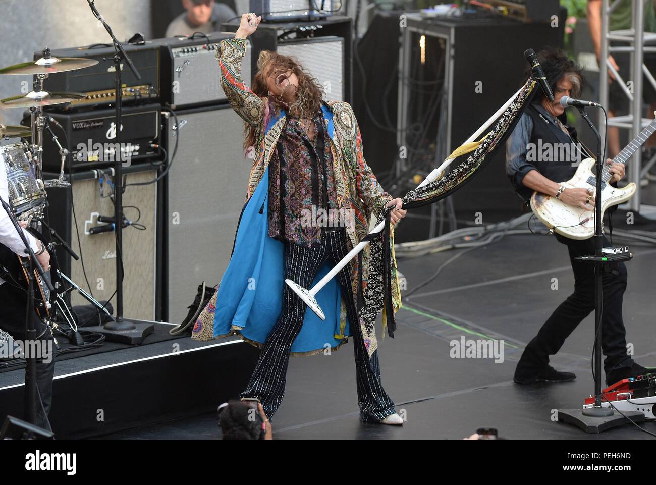 New York, NY, USA. 15th Aug, 2018. Steven Tyler, Aerosmith on stage for ...