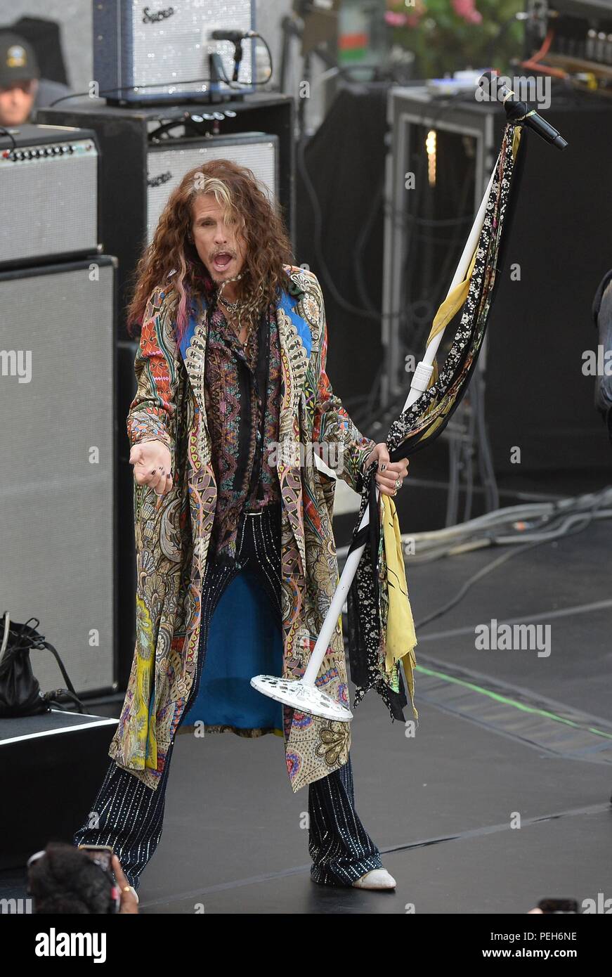 New York, NY, USA. 15th Aug, 2018. Steven Tyler, Aerosmith on stage for ...