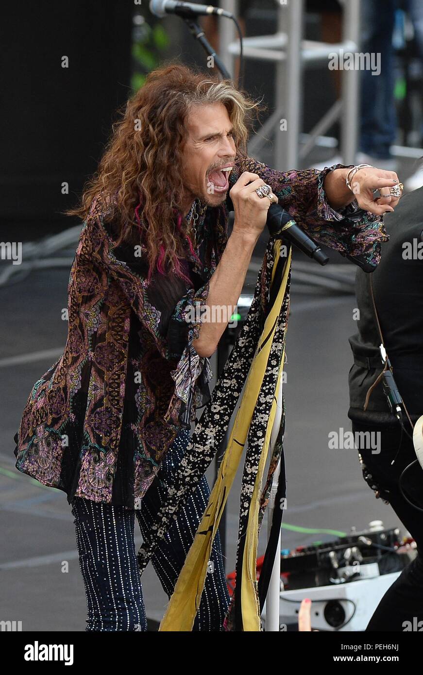 New York, NY, USA. 15th Aug, 2018. Steven Tyler, Aerosmith on stage for ...