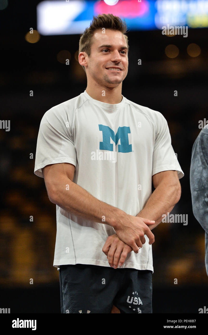 Boston, Massachussetts, USA. 15th Aug, 2018. SAM MIKULAK listens to his ...