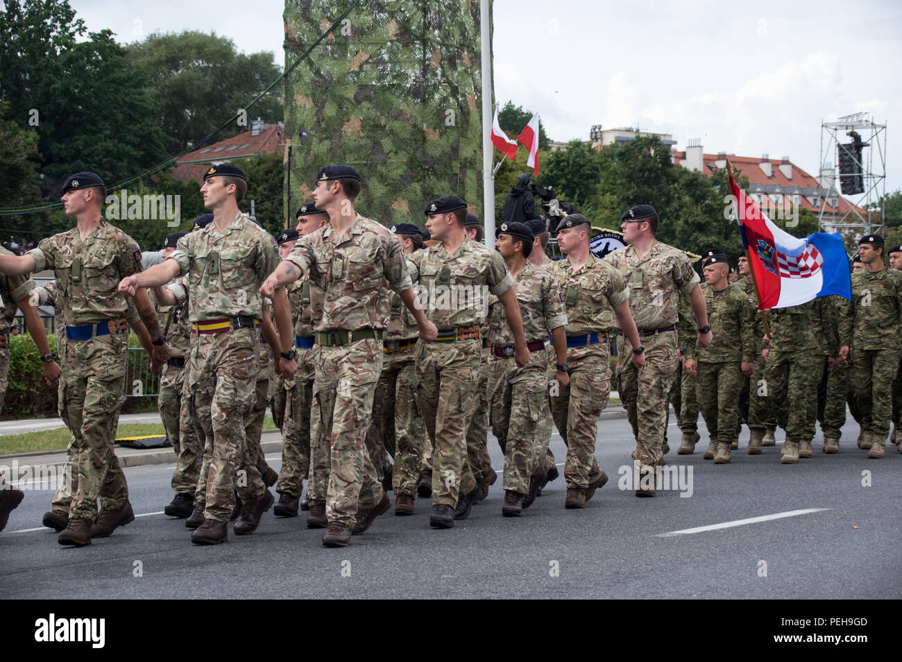 Soldiers from the NATO multinational battle group stationed in Poland ...