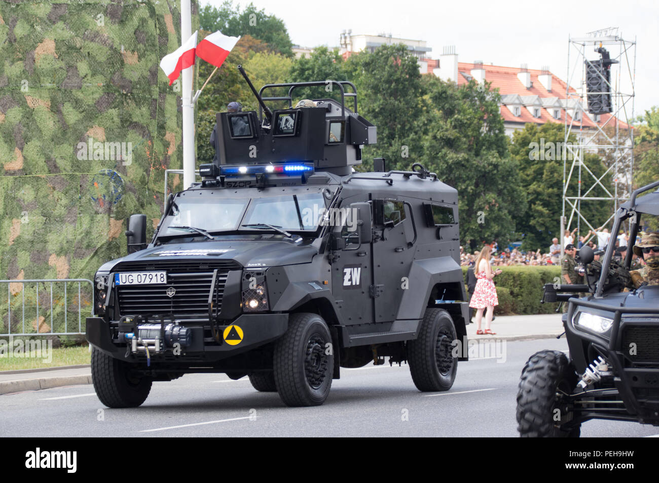 Poland, Warsaw: Heavy military vehicle on the street of the Polish ...