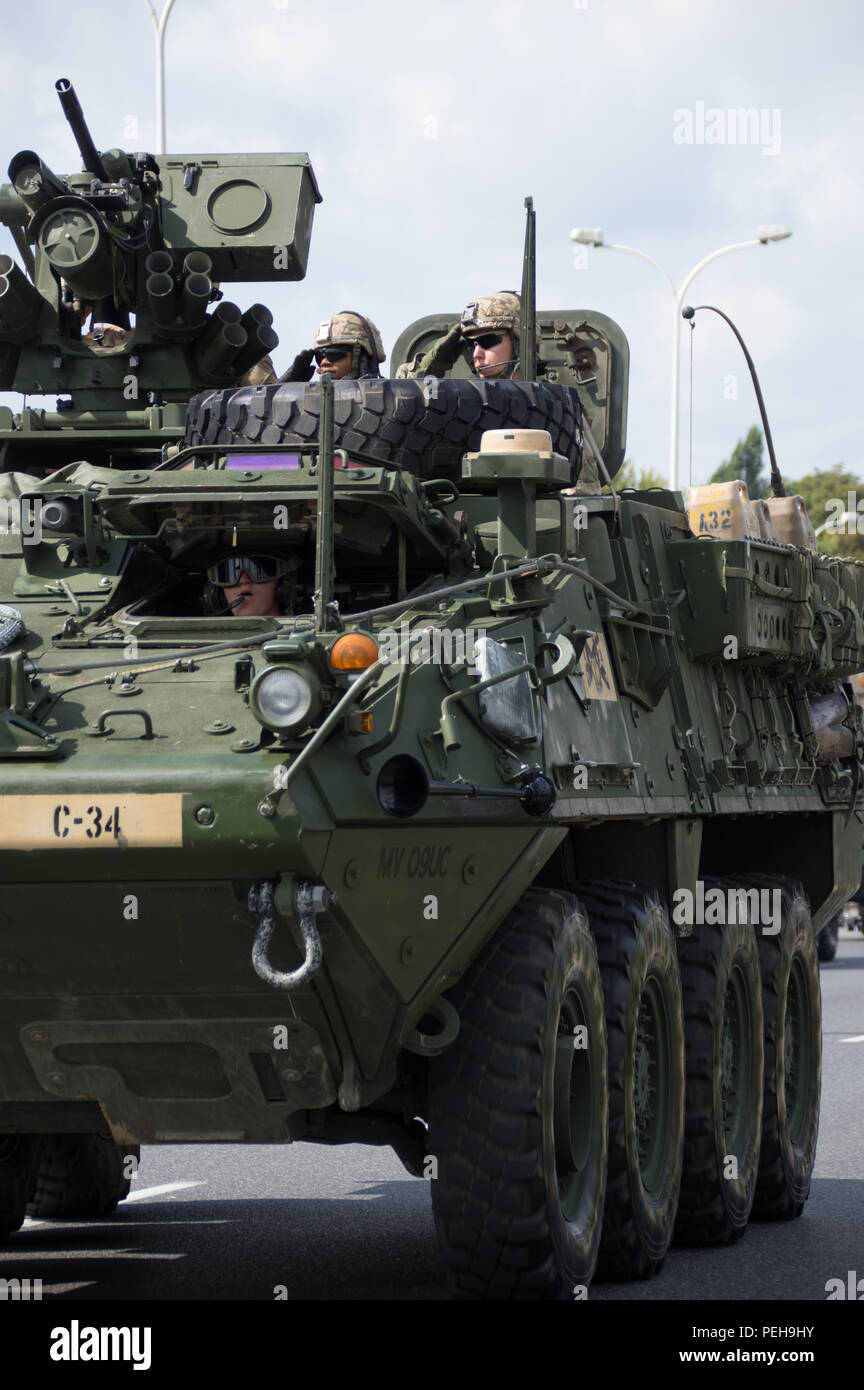 Poland, Warsaw: Heavy military vehicle on the street of the Polish ...