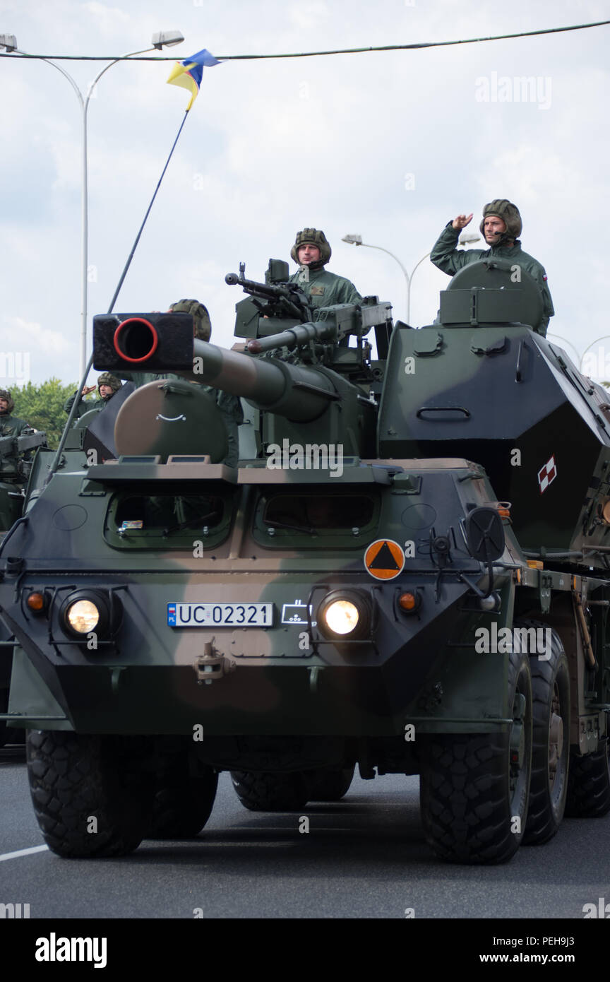 Poland, Warsaw: Heavy military vehicle on the street of the Polish ...
