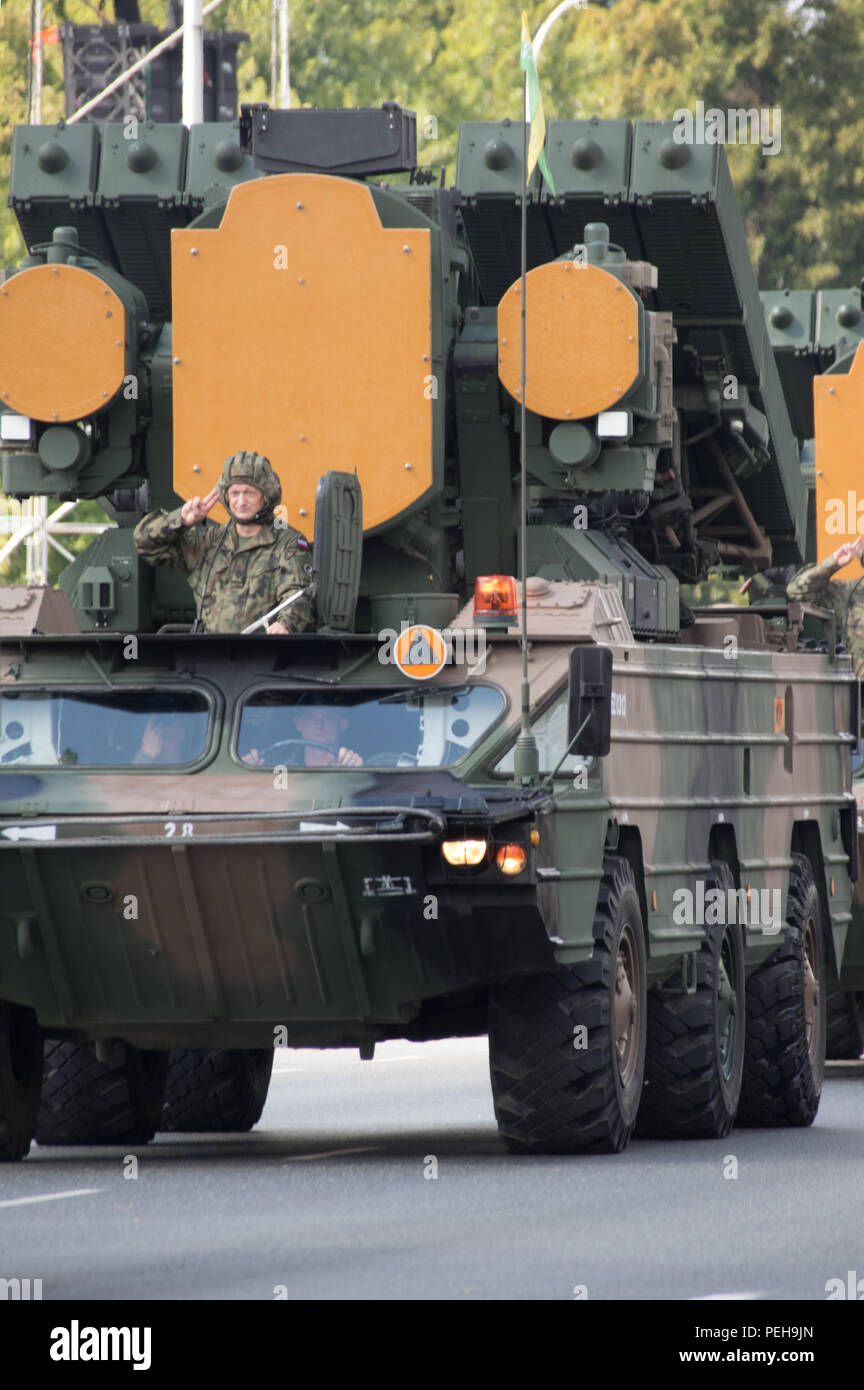 Poland, Warsaw: Heavy military vehicle on the street of the Polish ...