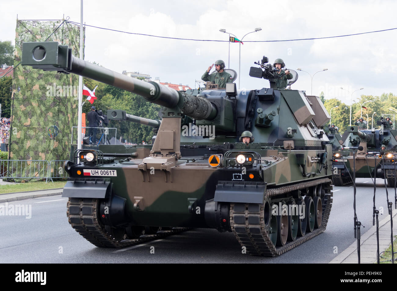 Poland, Warsaw: Heavy military vehicle on the street of the Polish ...