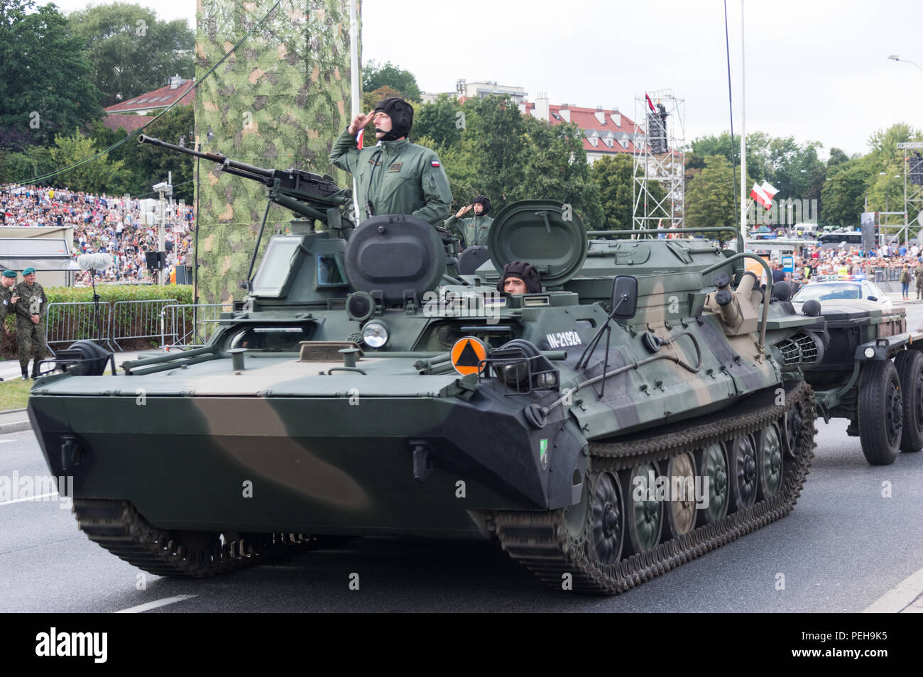 Poland, Warsaw: Heavy military vehicle on the street of the Polish ...