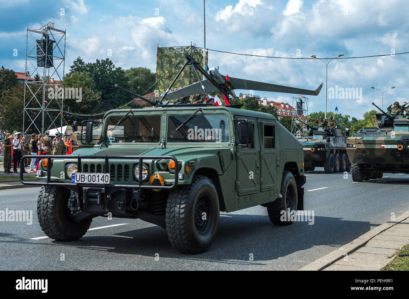 Poland, Warsaw: Heavy military vehicle on the street of the Polish ...