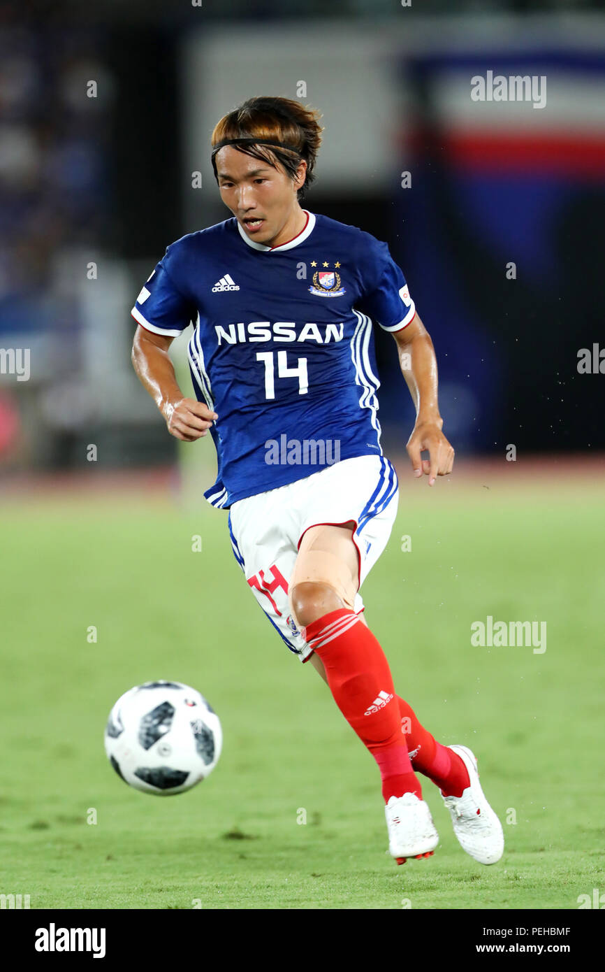 Kanagawa, Japan. 15th Aug, 2018. Jun Amano (FMarinos) Football/Soccer ...