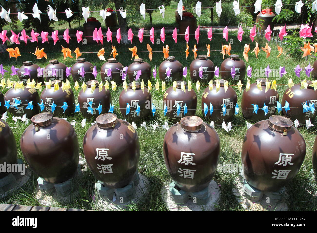 Yili, Yili, China. 16th Aug, 2018. Yili, CHINA-Five thousand wine jars ...