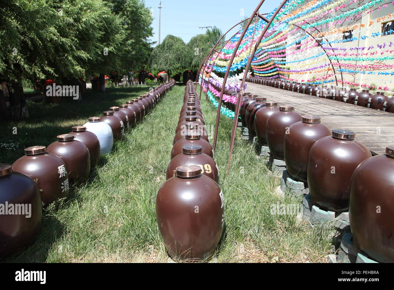 Yili, Yili, China. 16th Aug, 2018. Yili, CHINA-Five thousand wine jars ...