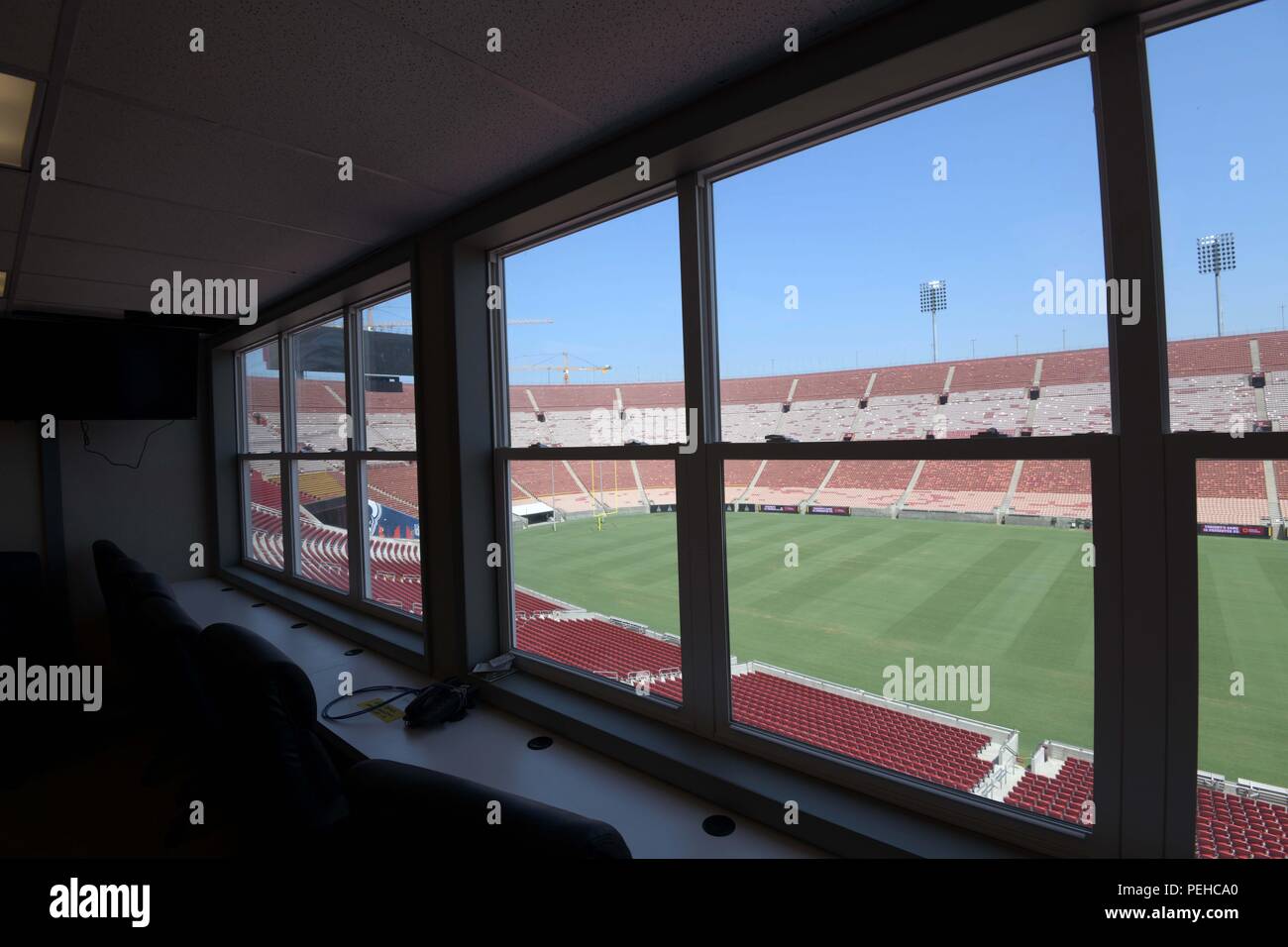 A view of the temporary owner and athletic director's suite during ...