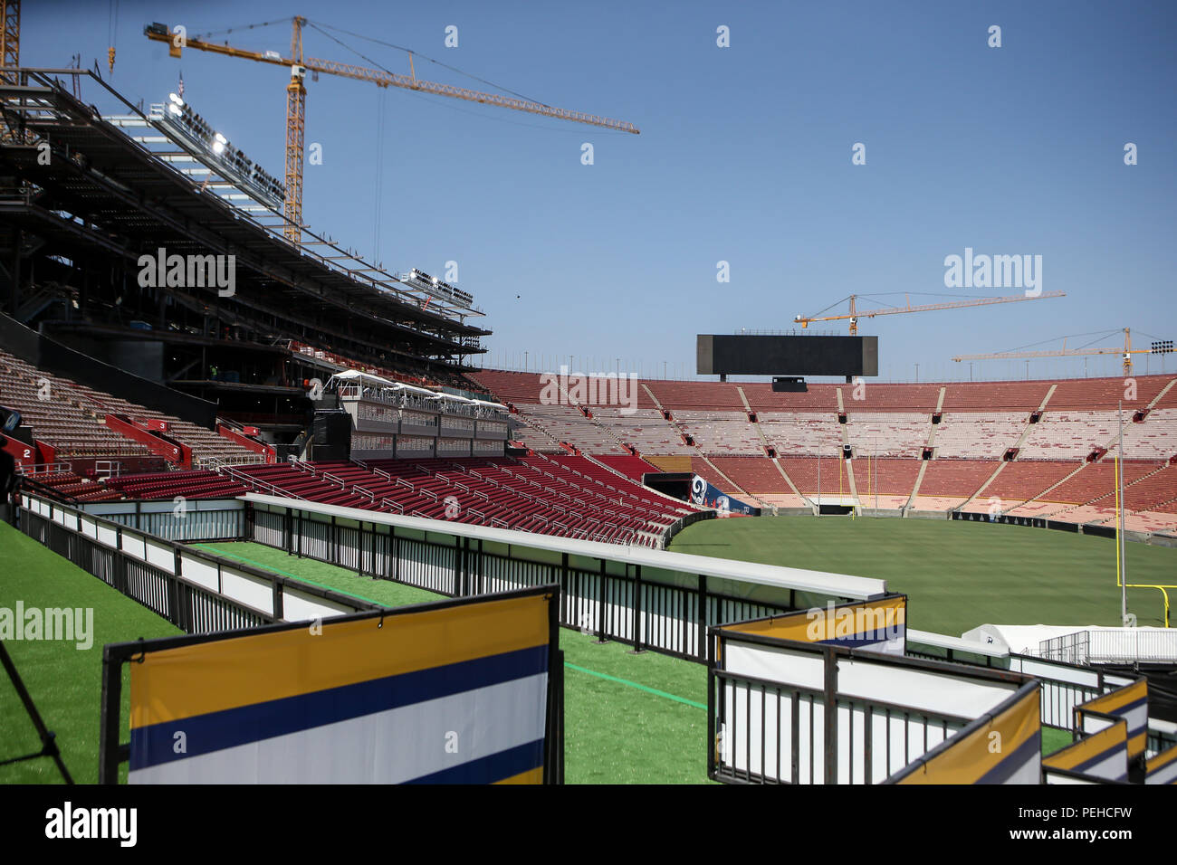 Media Tour of Coliseum Renovation and Beam Signing/Topping out ceremony ...