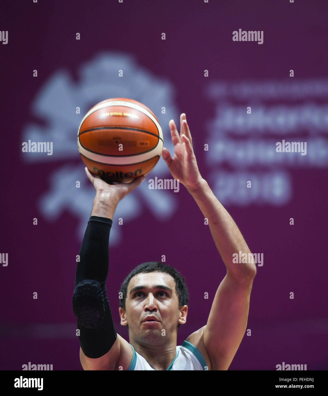 Jakarta. 16th Aug, 2018. Rustam Yergali of Kazakhstan competes during ...