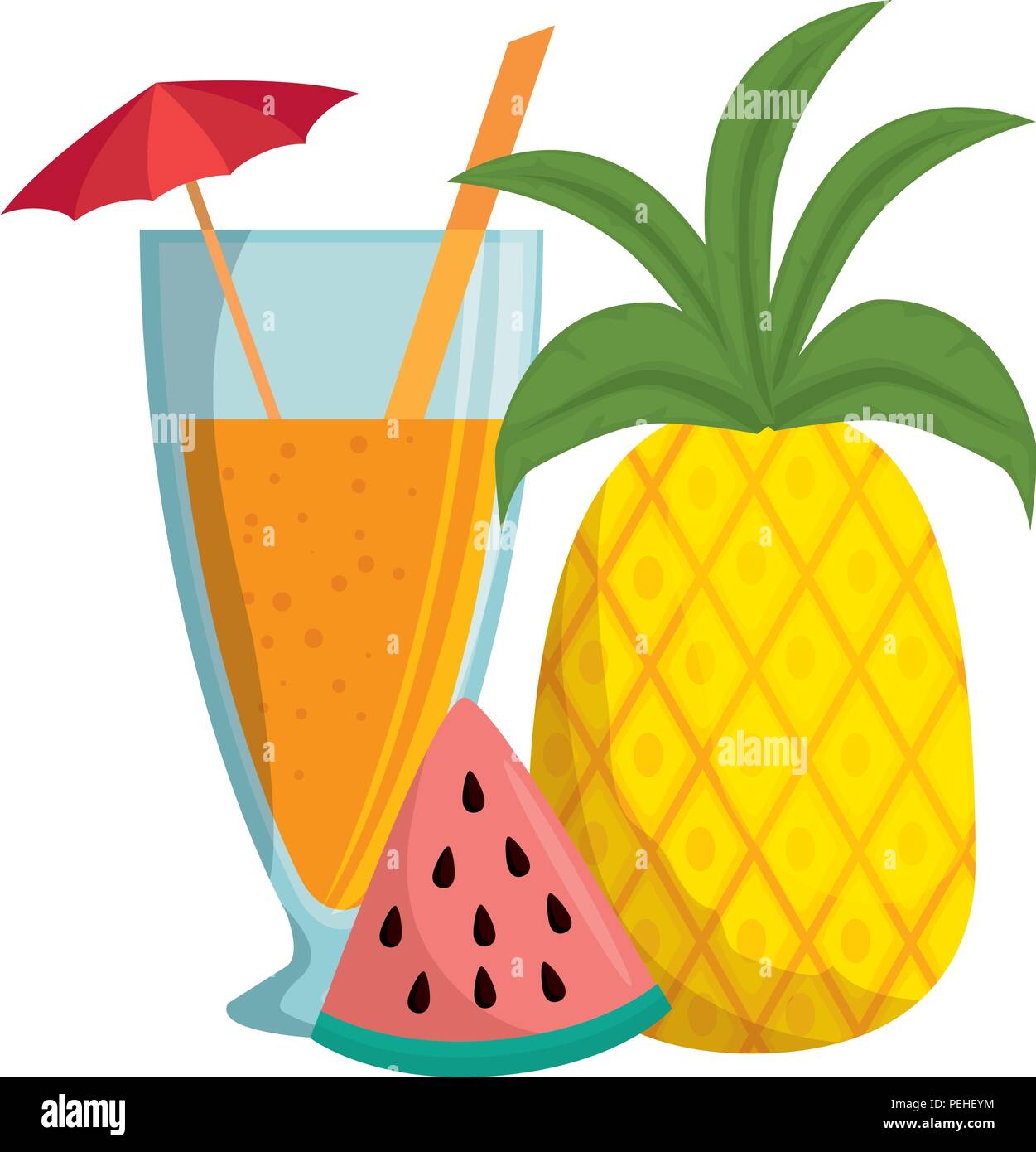 tropical cocktail with fruits Stock Vector Image & Art - Alamy