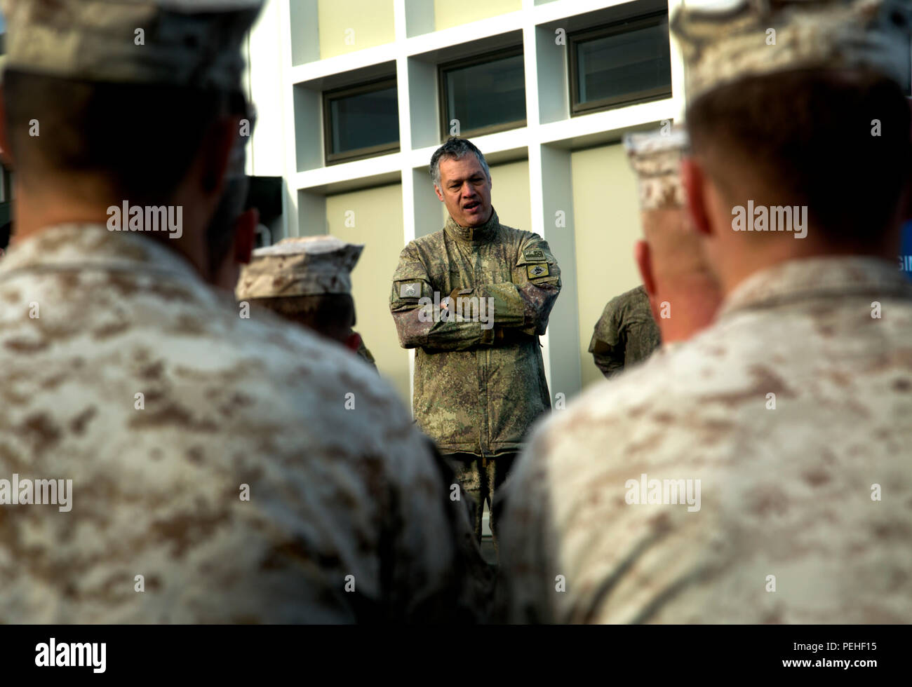 Maj. Anthony Robinson addresses New Zealand Army Soldiers and U.S ...